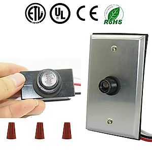 120-Volt Fixed Position Thermal Photocontrol Outdoor Hard-Wired Post Eye Light Control with Photocell Light Sensor, Dusk-to-Dawn Light Sensor Switch Auto On/Off with Wall Plate