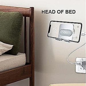 BICEUKI Shower Phone Holder， Version Wall Mount Phone Stand,with Charging Port ，for The Bathroom,Kitchen,Office and More,Compatible with Smartphone. (Silver－Gray)