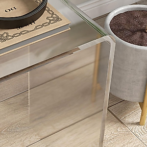 HOMCOM 21" Long Rectangle All Acrylic 15mm Thick Waterfall Coffee Table, Clear