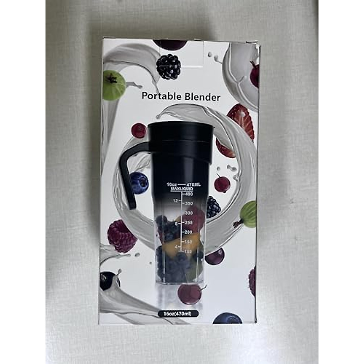 Vaeqozva Portable Blender-Personal Blender USB Rechargeable for Shakes and Smoothies Mini Blender Smoothie Maker on the Go Blender Cup with 6 Blades 16Oz Small Fruit Blender Home Travel Sports Gym