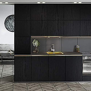 17.7"x118" Black Wallpaper Wood Peel and Stick Wood Contact Paper Black Wallpaper Wood Black Contact Paper Self Adhesive Wallpaper For Wall Countertop Cabinet Shelf Home Decoration Roll Film Roll