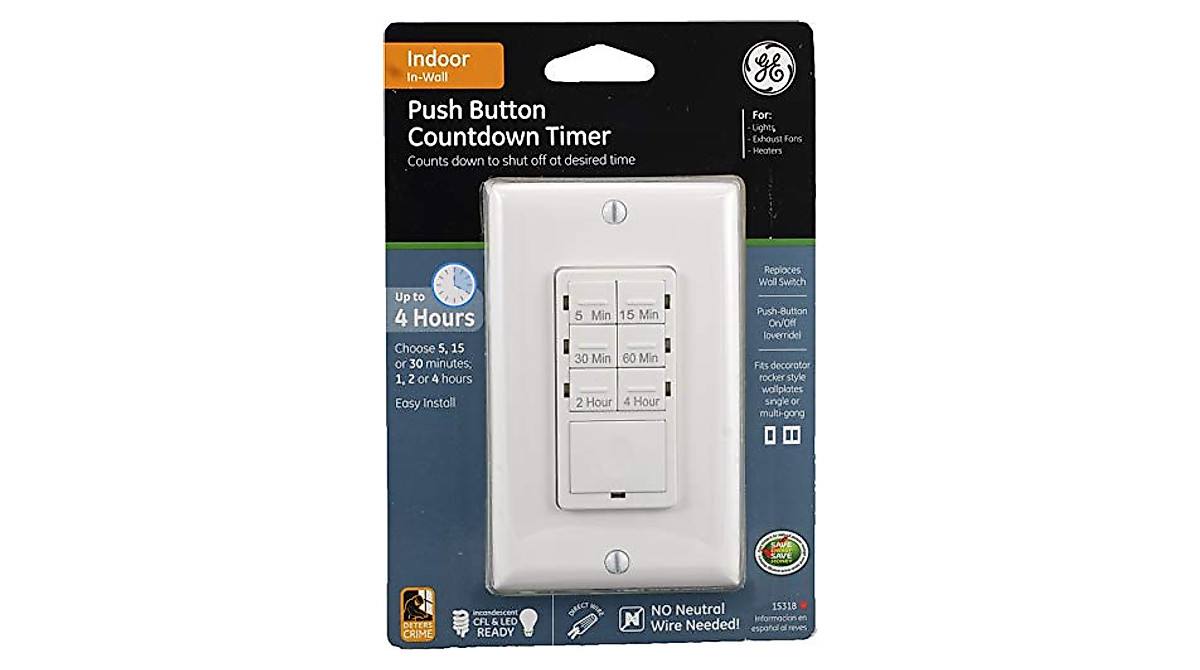 GE Push-Button Countdown Timer Switch - 5-15-30 Min & 1-4 Hour | No ...