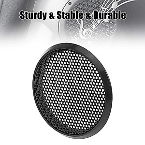 X AUTOHAUX 2pcs 1.5" Black Audio Speaker Cover Mesh Subwoofer Grill Horn Guard Protector