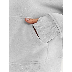 Trendy Queen Womens Half Zip Cropped Pullover Crewneck Sweatshirts Quarter Zipper Hoodies Long Sleeve Clothes Sweaters Fall Outfits 2023 Grey