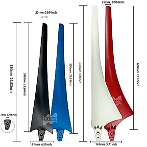 Mars Rock 22.83" 58CM Length White Color High Strength Carbon Fibers Wind Blade Nylon Fiber Wind Turbine Blade for DIY Horizontal Wind Turbine Generator Windmill Assembling