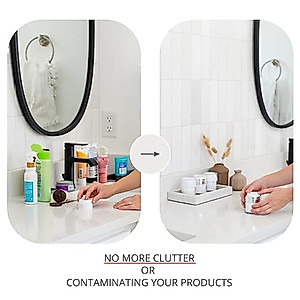 Airless Pump Jar – Air Pump Container for Cream, Lotion, and Gel - 1.7 Ounce Travel Ready Protective Refillable Cosmetic Empty Moisturizer Pump Dispenser Bottle – Silver