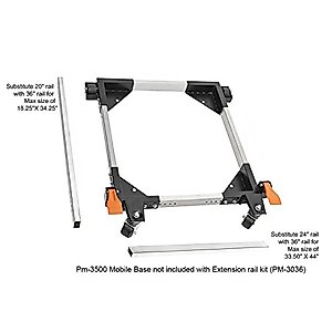 BORA 36-Inch Mobile Base Extension Rails for BORA Mobile Bases, Includes 2 Rails, PM-3036