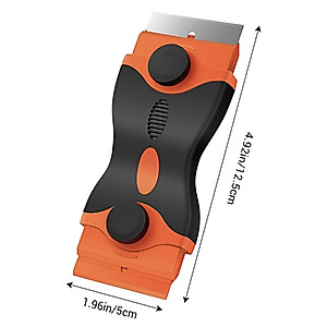 Generic Razor Blade Scrapers with Metal & Plastic Razor Scraper Blades for Daily Cleaning Accessories, Orange