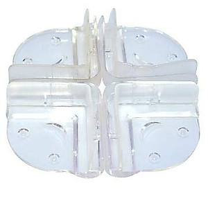 (Set of 4) Corner Protector BabyProof Safety, Medical Grade Clear Edge Softeners, Child Proof Corner Bumpers, Toddler, Home, Table, Adhesive, DIY, Easy, Guards, Accident Prevention by KinderGard