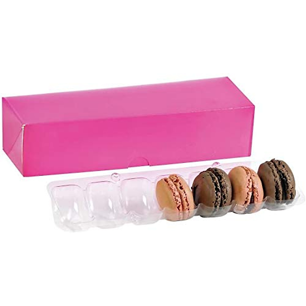 PacknWood 210MACINS7 Long Clear Insert 7 Macarons - 8.4 x 2.4 x 0.8 In44; Pack Of 150