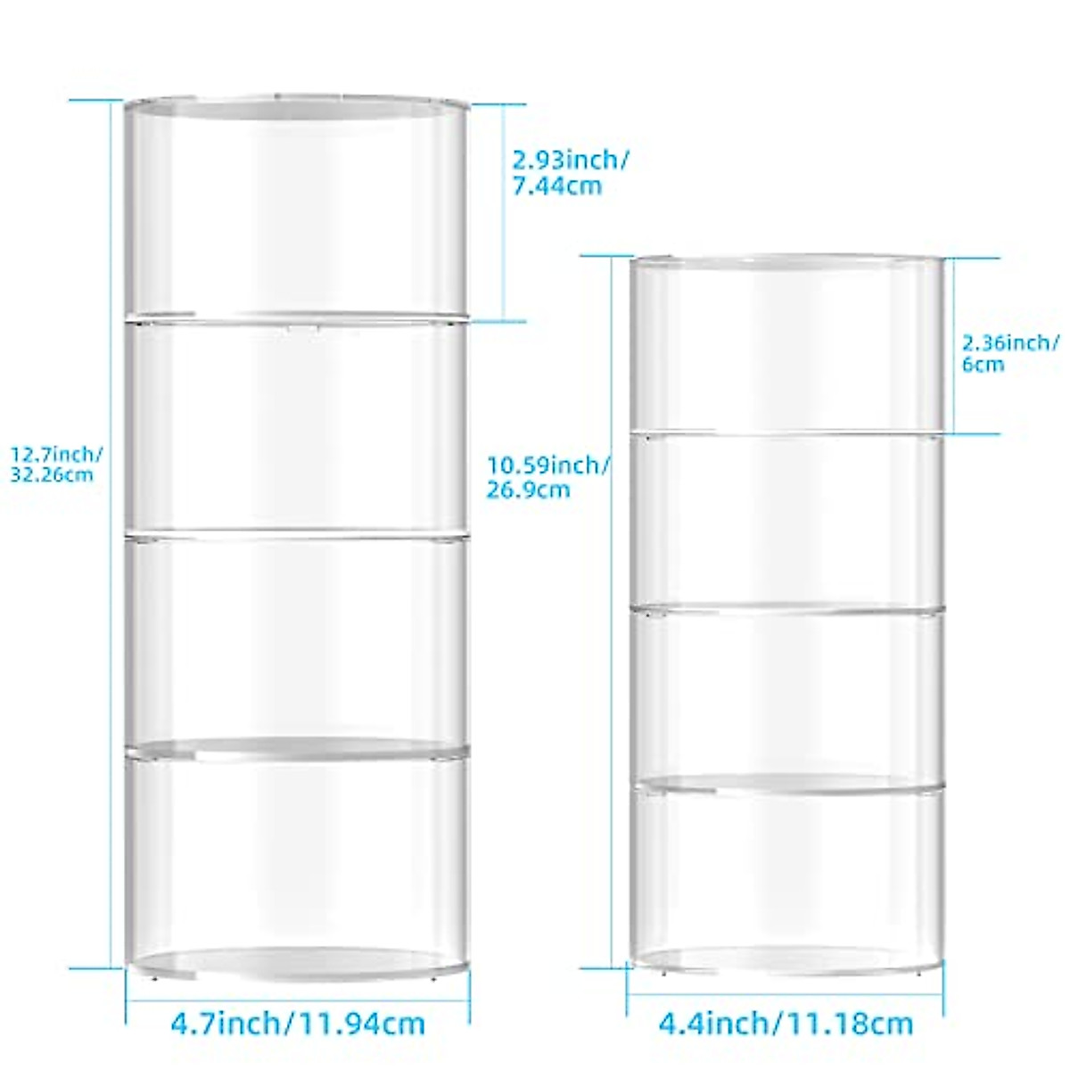 Belt Organizer Masqudo Acrylic 8 Pack Belt Holder Dispaly Case Storage Holder for Watches, Jewelry, Makeup, Bracelets, Rings