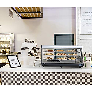 KoolMore - HDC-6C Commercial 48" Countertop Food Warmer Display Case Merchandiser with LED Lighting and Front Sliding Door - 6.5 cu.ft.,Black