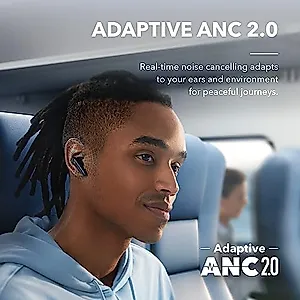 soundcore by Anker Liberty 4 NC Wireless Noise Cancelling Earbuds, 98.5% Noise Reduction, Adaptive Noise Cancelling to Ears and Environment, Hi-Res Sound, 50H Battery, Wireless Charging (Renewed)