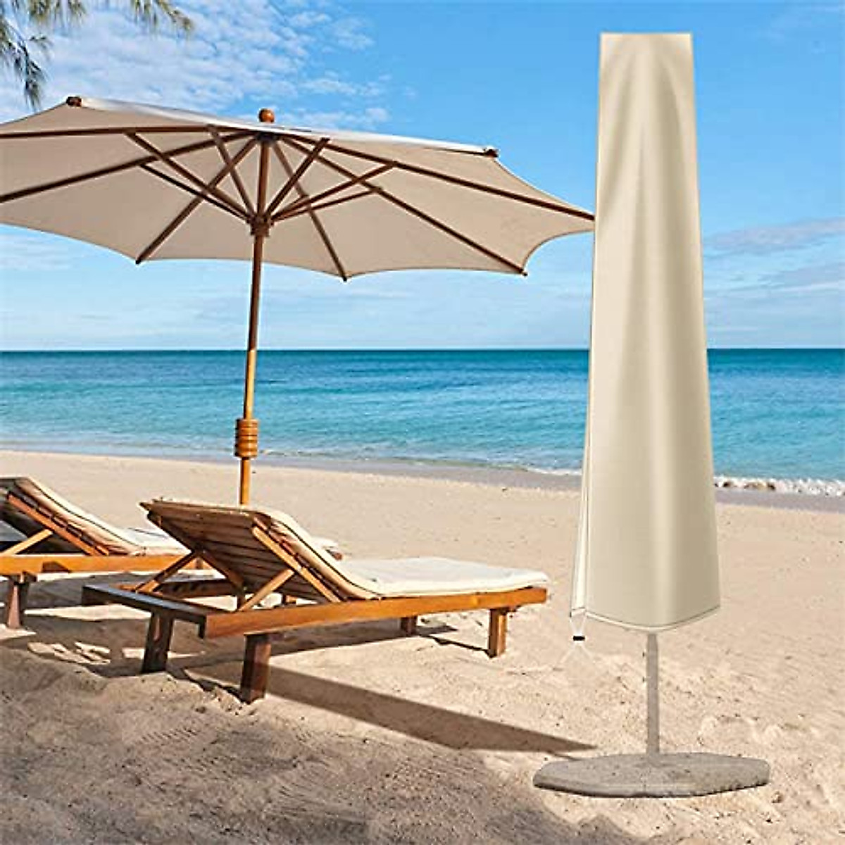 intent_Side Premium Patio Umbrella Cover Outdoor Waterproof With Zip Oxford Fabric, Market Parasol Covers For 9ft To 12ft Garden Outdoor, without Push Rod