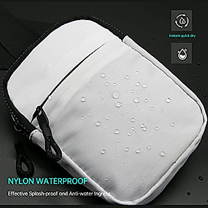 Long Keeper Mini Sling Bag - Men Women Small Waterproof Crossbody Bag Casual Phone Chest Bag for Travelling Hiking (White)