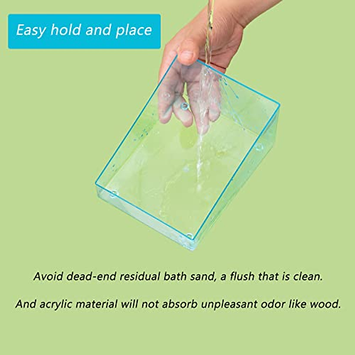 Acsist Hamster Sand Bath Container Acrylic Sand-Bath Box Guinea Pigs Bathroom Shower Toilet Digging Sand Small Animals Bathtub for Gerbil Guinea Pig Hedgehog(Blue)