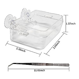 Moduoduo Chameleon Bowl and a Reptile Feeding Tongs 2pcs Feeder and Water Cups with Suction for Iguana Lizard Gecko Worm