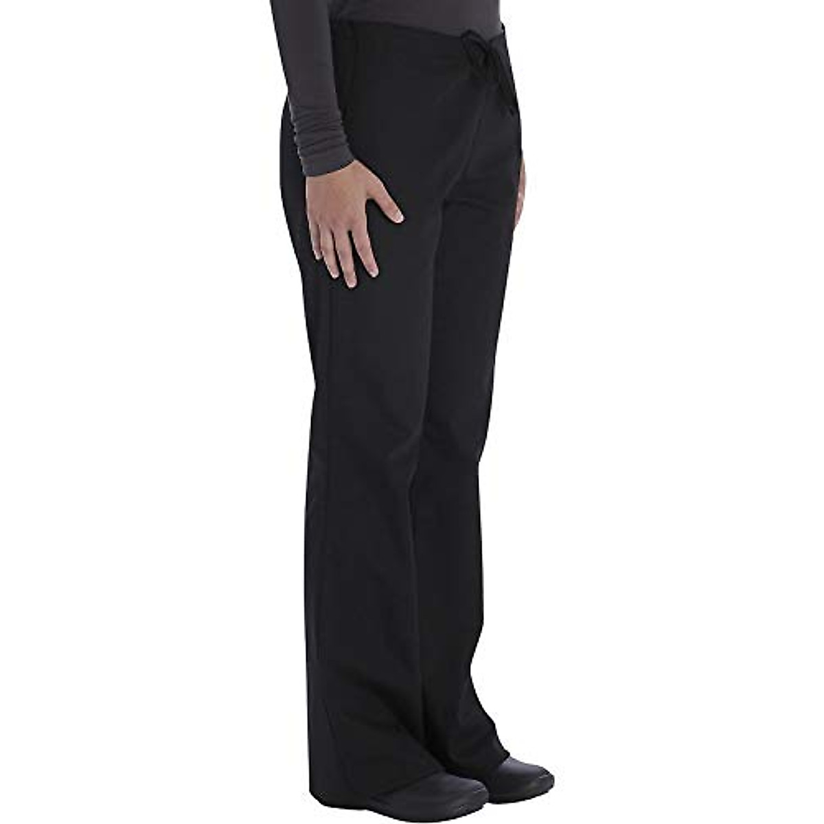 Vital Threads Womens Scrubs Set V-Neck Top & Drawstring Pant, VT512C, L, Black