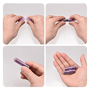 uxcell AAA to AA Battery Adapter Battery Converter Cases Holder Shell with Metal Contacts on Two Bottom Purple 4 Pcs