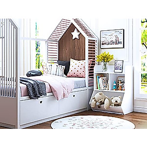 UTEX Toy Storage Organizer, 40" Kids Toy Storage Cubby with Bins,Toy Boxes and Storage for Playroom,Bedroom,Nursery School,White