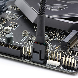 CRJ Micro 4-Pin GPU Fan Header Adapter Cable - 12-inch (30cm), Black Sleeved - Male Micro PH (2.0mm) 4-Pin PWM Fan Header Adapter for Graphics Card Fans and Pumps