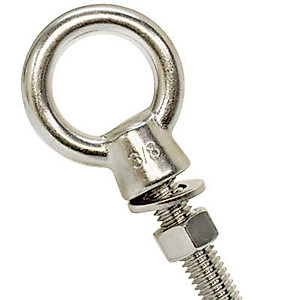 3/8 Inch x 4 Inch Stainless Steel Marine Shoulder Eye Bolt Fully Capacity 1,000 Pounds