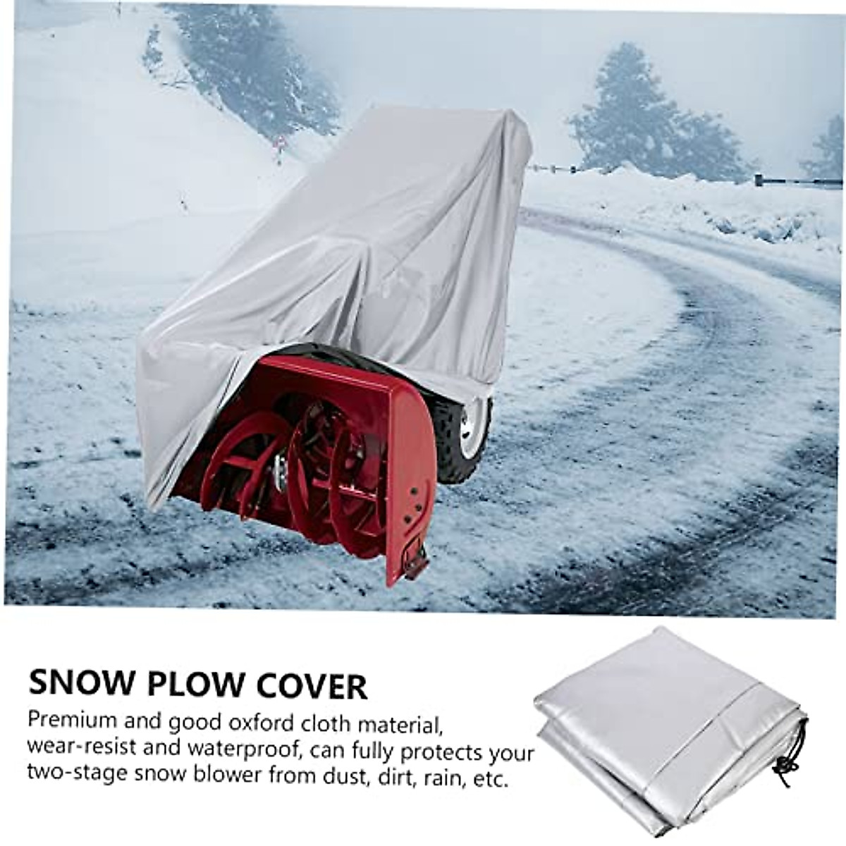 Happyyami Snow Plow Cover Wear-Resist Blower Cover Lawn Mower Cover Electric Snow Thrower Cover Snow Shovel Cover Riding Mower Cover Fabric Snow Blower Cover Gazebo Shade Oxford Cloth