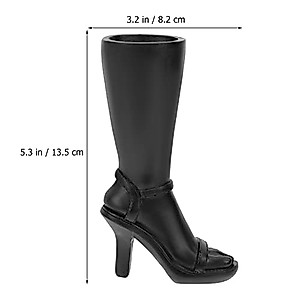 DOITOOL High Heel Flower Pot High Heel Shaped Succulent Planter Resin Shoes Plant Nursery Pot Cactus Pot Lightweight Bonsai Pot Plant Container Black