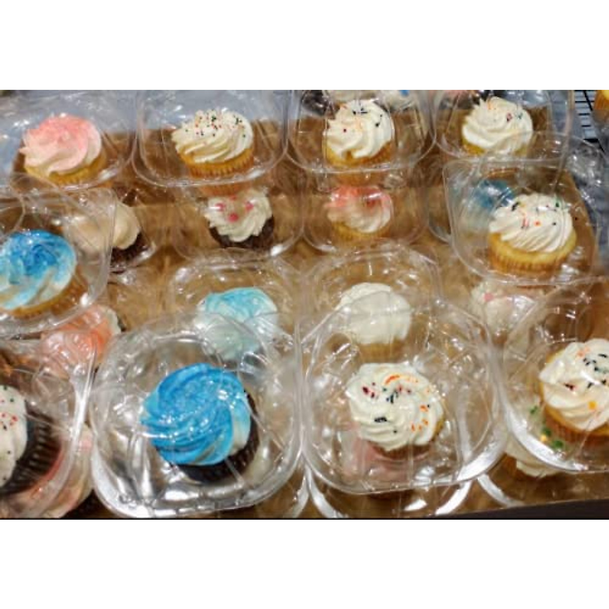 50 jumbo individual cupcake containers large Strong Quality Clear individual Cupcake and Muffin Containers plastic disposable single Compartment cupcake containers individual jumbo cupcake containers)