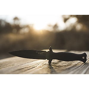 Smith & Wesson 10.5 in High Carbon SS Fixed Blade Knife with 5.5 in False Edge Blade for Outdoor Tactical Survival and EDC, Black