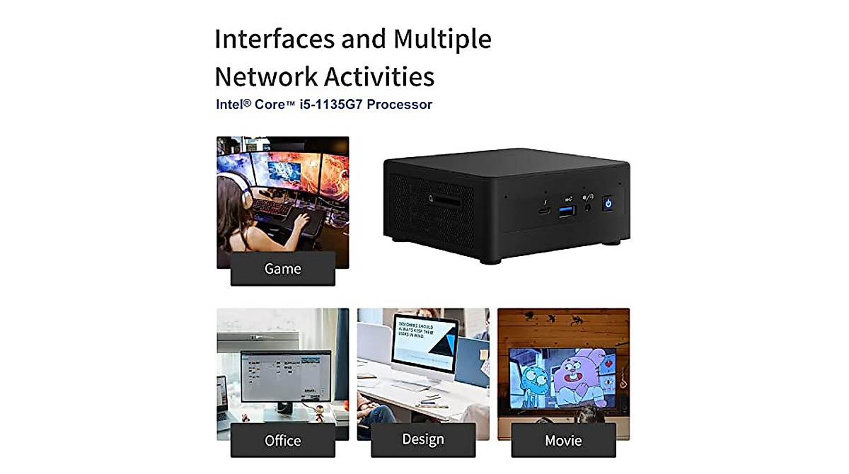 Intel NUC11PAHi7 Mini PC/HTPC,Mini Computer Windows 11,Four-Core i5 ...