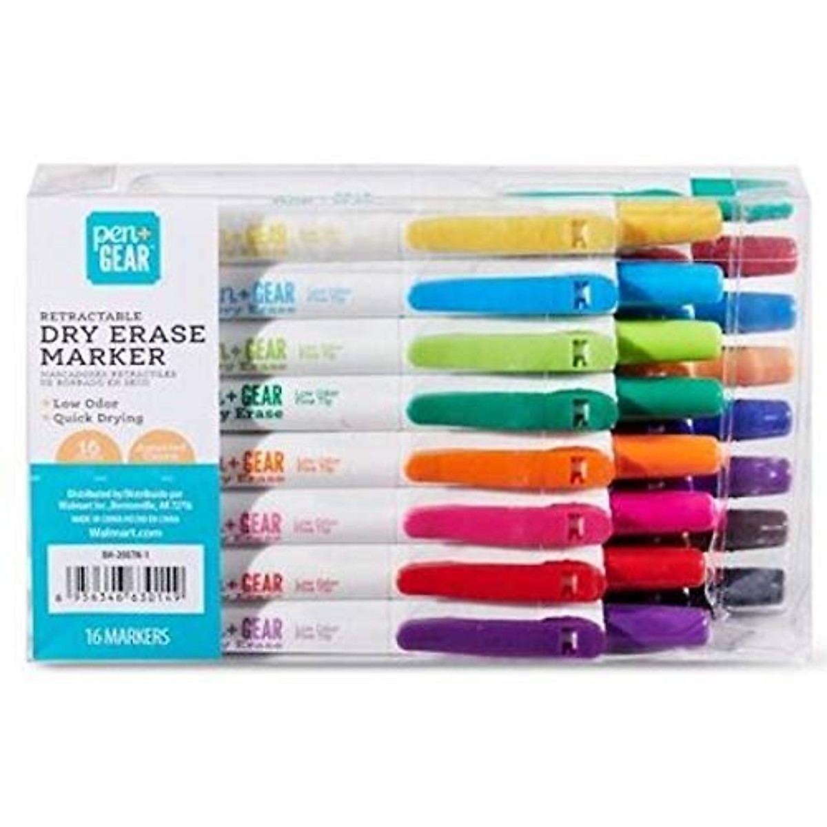 Pen Gear 16 Pack Retractable Low Odor Dry Erase Markers