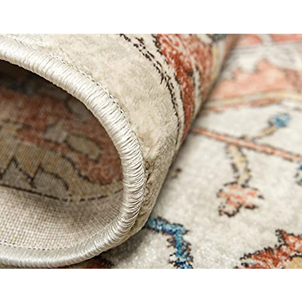 Unique Loom Oslo Collection Distressed Botanical Medallion Beige Area Rug (10' x 13')