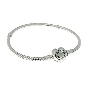 PANDORA Bracelet Sterling Silver, Heart Clasp