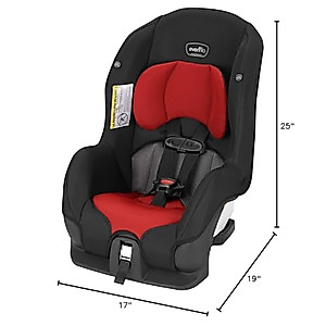 Evenflo Tribute LX 2-in-1 Lightweight Convertible Car Seat, Travel Friendly (Jupiter Red)