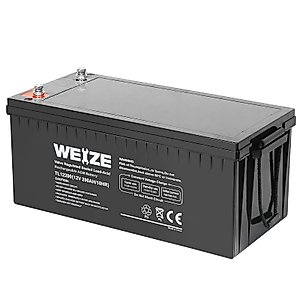 WEIZE AGM Group Size 4D Battery, 12 Volt 200Ah Deep Cycle Battery Perfect for RV, Caravan, Camping, Camper Trailers, Camper Vans, Motor-Homes, Marine, 4WDs & Off Grid Solar