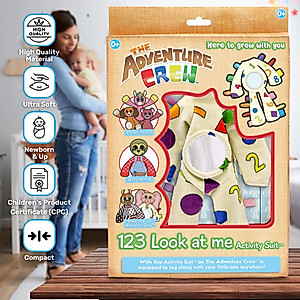 Nobory Toys The Adventure Crew 123 Look at Me Sensory Activity Suit for Infants and Toddlers | Interchangeable with The Adventure Crew Plush Characters | Early Learning Toy