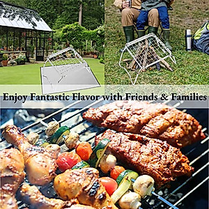 Folding Portable Barbecue Grill, Lightweight smoker Grill,Outdoor BBQ Grill for Picnics Garden Camping Beach Party (S)