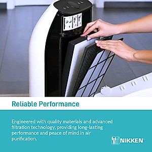 Nikken KenkoAir Purifier® HEPA Filter Pack 1445 Replacement for KenkoAir® Filter Purifier System 1441 - Activated Carbon Air HEPA Vacuum Cleaner Filters Air Purifier for Bedroom, Homes, and Offices