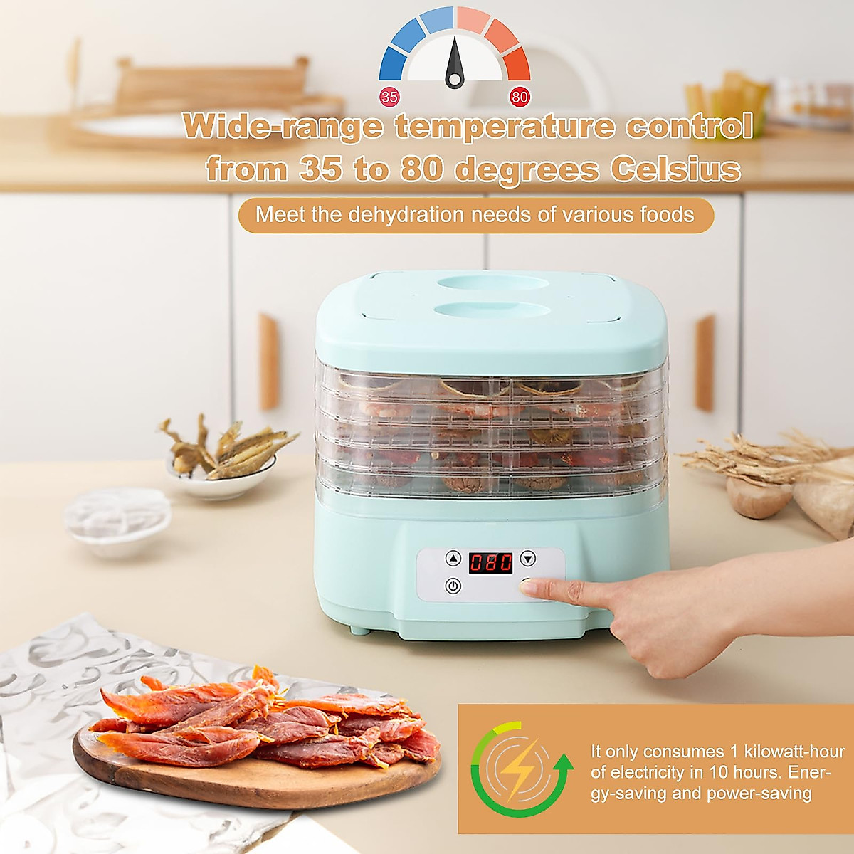 Freeze Dryer Machine for Home for Candy & Snacks 360° Airflow Food Dehydrator Machine With 6 Trays Food Freeze Dryer Machine for Home Freeze Dried Machine Candy For Beef Fruits
