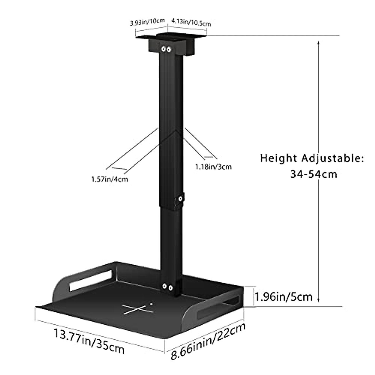 Universal Projector Ceiling Mount with Tray for Projector/Camera, Aluminum Alloy Boom-33lbs Load Capacity - Universal Bracket - Height Adjustable 11.4-22inches, in-Tube Cable Routing