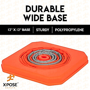 Collapsible Orange Traffic Safety Cone - 28 Inch - Heavy Duty Reflective Traffic Cones for Roadside Emergency and Vehicle Safety - for Parking, Caution Signs, Construction, Road Crews (1)