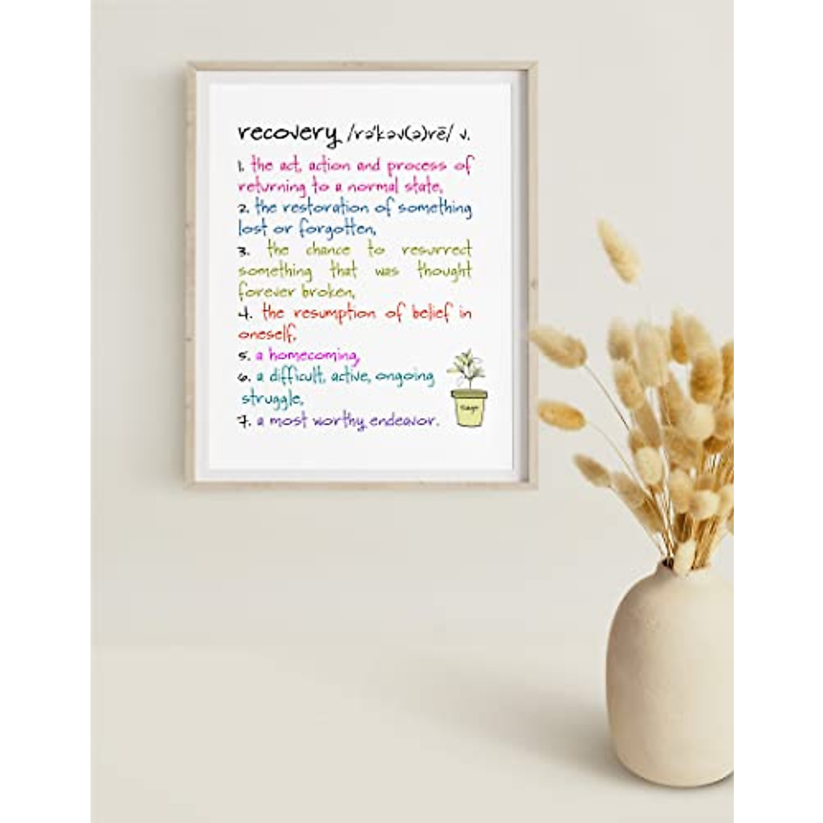 Sober - Sobriety Gifts for Women and Men - Alcoholism Recovery - Quotes Wall Decor - Alcohol and Drug Abuse Get Well Encouragement Gift - Recovery Poster - 8x10 Art Print - UNFRAMED