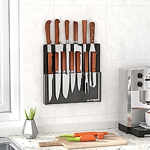 AITEE Acrylic Knife Holder for Wall, Clear Knife Block With Protection Shield for Kitchen Multifunctional Storage, Double-Layer Dust-Proof Storage Knife Holder for Knife Organize and Storage