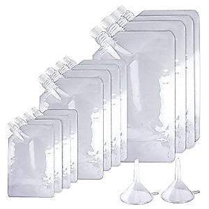 14 Pcs Concealable Flasks Liquor Cruise Pouch Reusable Sneak Alcohol Travel Drinking Flask Kits Plastic Flasks Bags for Sneak Alcohol To Go Flask with Funnel (8OZ, 16OZ, 32OZ)