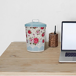 STOBAZA 2 Pcs Trash Can with Lid, 13 Gallon Capacity, Metal, Iron, Assorted Colors