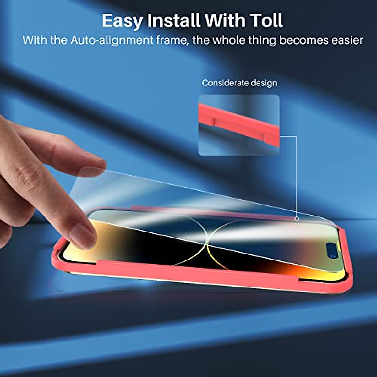 TOZO Compatible for iPhone 14 Pro Max Screen Protector 6.7 inch 3 Pack Premium Tempered Glass 0.26mm 9H Hardness 2.5D Film Easy Install 6.7 inch