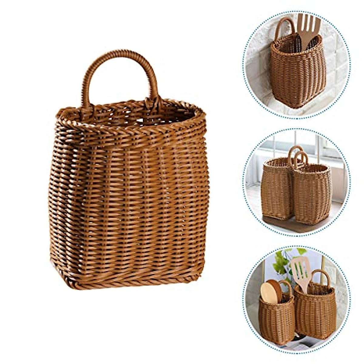 Zerodeko 3 pcs Seasoning Basket Functional Container Handmade Bucket Garlic Storage Basket