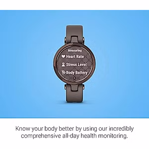 Garmin Lily™, Small Smartwatch with Touchscreen and Patterned Lens,Heart Rate Monitor Dark Bronze