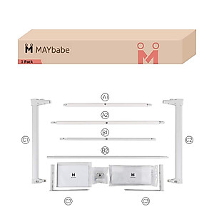 MAYbabe Bed Rail. Baby Bed Rail. Extra Long and Tall Kids Bed Rail Guard -Bed Guard Rails for King&Queen 80 inches Long(Gray-1 Pack)